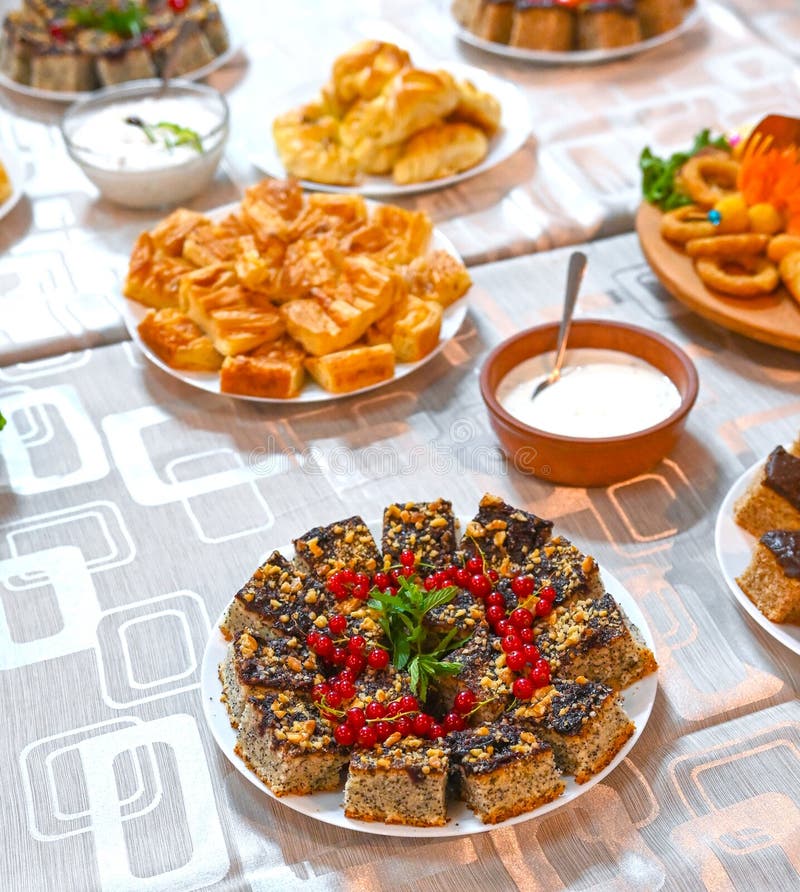 Table with Snacks, Catering for a Wedding, Various Catering Food, Stock ...