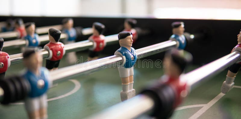 Table Soccer Close-up. Kicker Action Game Stock Photo - Image of field ...
