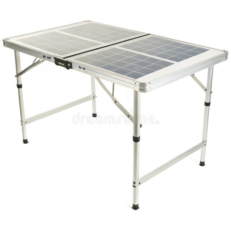 Table with a Solar Panel Isolated on Transparent Background Stock ...