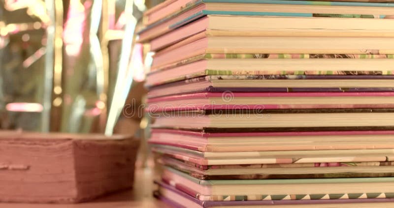 Table with Stacked Books. Exam Preparation Accumulation Knowledge in ...