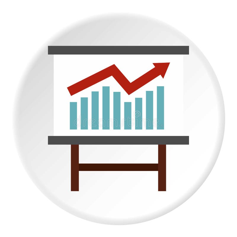 Table with Statistics Icon, Flat Style Stock Vector - Illustration of ...