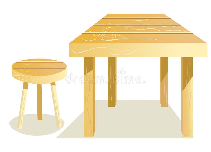 Wood Stool stock vector. Illustration of household, domestic - 35407177
