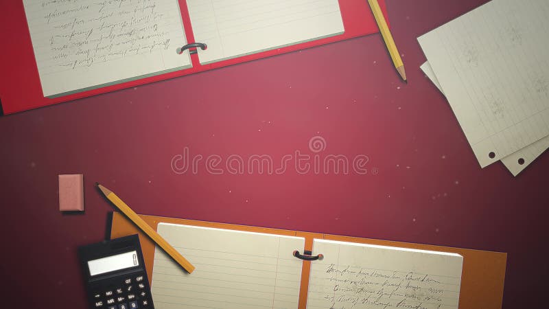 Table of Student with Notebook and Calculator Stock Video - Video of ...