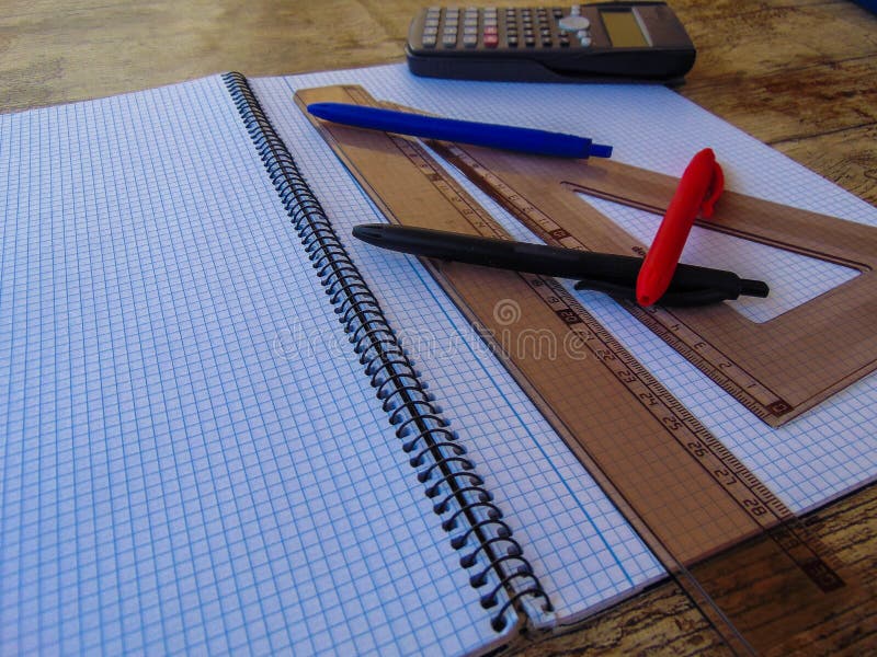 Table with objects. stock image. Image of template, design - 121750435