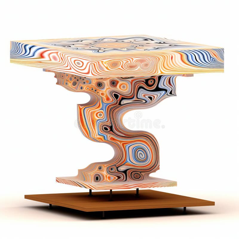 Algorithmic Art Table Isolated on White Background Image Stock ...