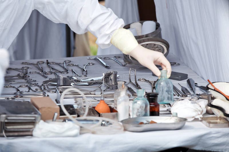 Scrub Nurse Preparing Medical Instruments For Operation Stock Photo ...
