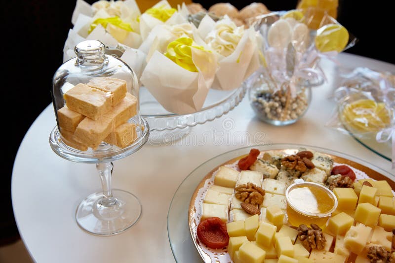 Table with Sweets Prepared for Birthday Party Stock Image - Image of ...