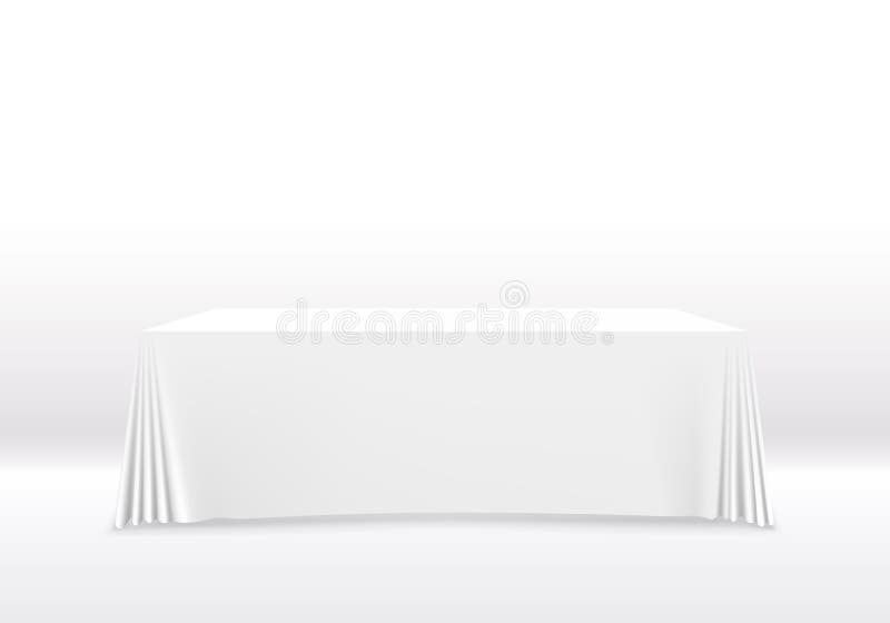 Table with Tablecloth Art Banner, White Background. Stock Vector ...