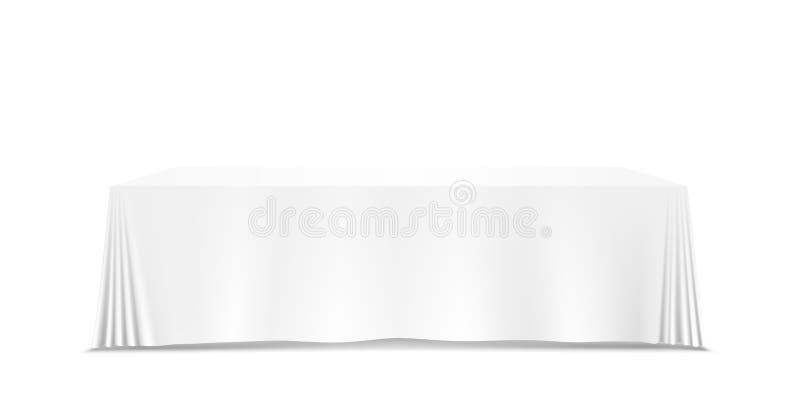 Table with Tablecloth Art Banner White Cloth Stock Vector ...