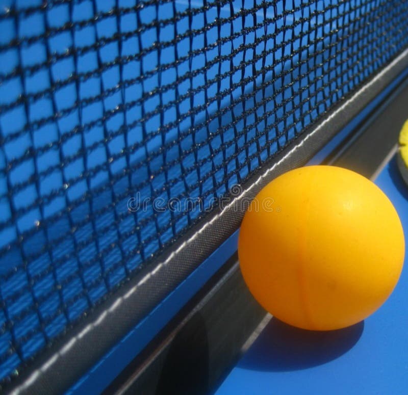 Table-tennis-ball-next-to-net Stock Photo - Image of : 87859182