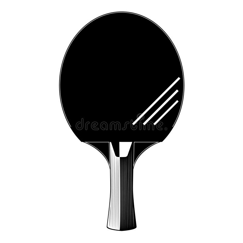 Table Tennis Racket with Ball Silhouettes, Vector Illustration Stock ...