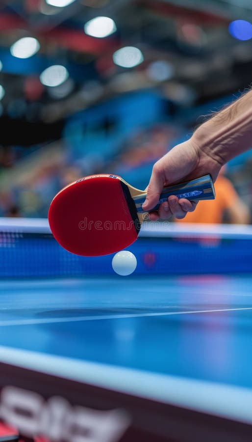 Table Tennis Player Demonstrating Backhand Shot Technique at Summer ...