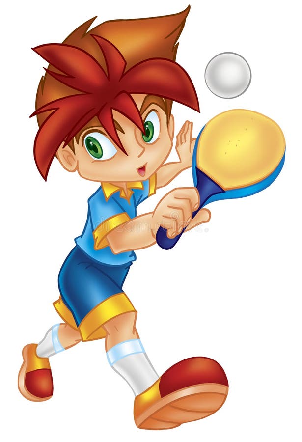 Table tennis player stock illustration. Illustration of cute - 48340287