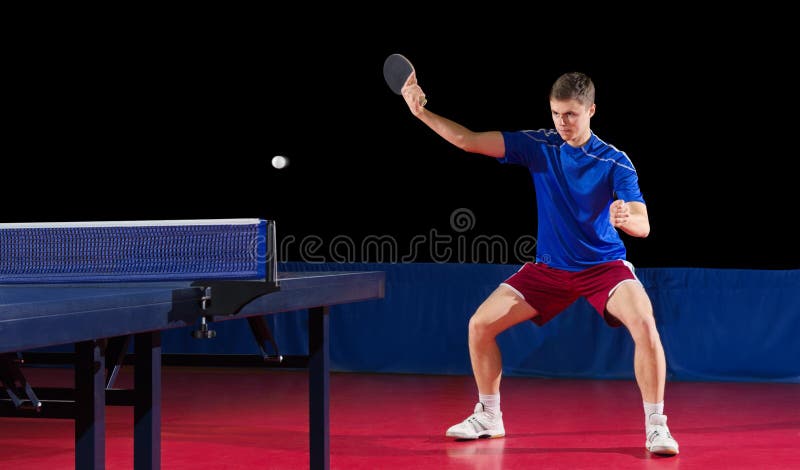 Table Tennis Player Isolated Stock Image - Image of event, hand: 48135611