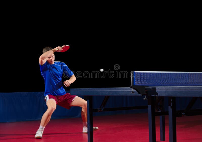 Table Tennis Player Isolated Stock Image - Image of black, indoors ...