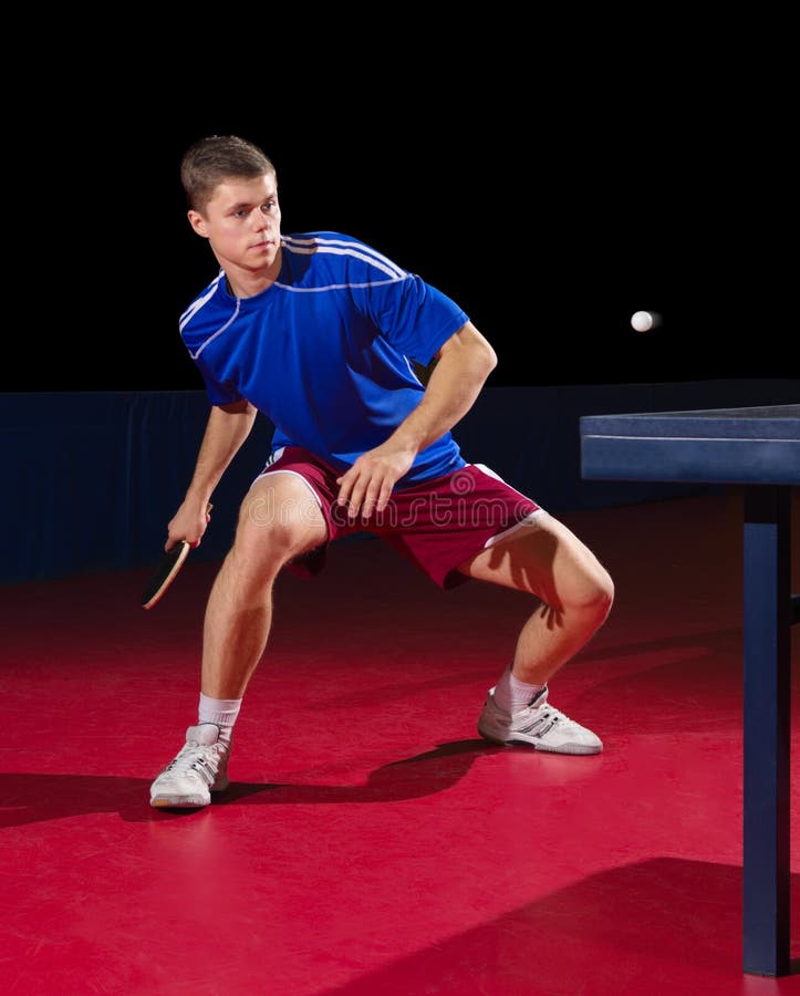 Table Tennis Player Isolated Stock Photo - Image of paddle, activity ...