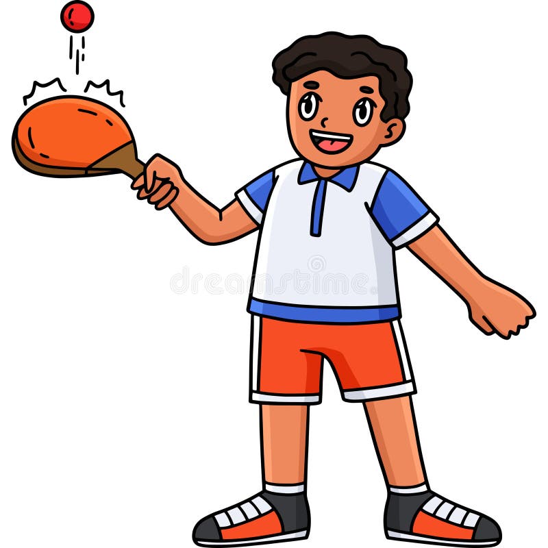 Table Tennis Player Smashing the Ball Clipart Stock Vector ...