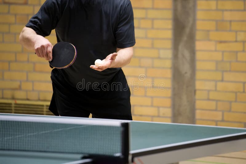 Table Tennis Player Serving Stock Image - Image of serving, handle ...