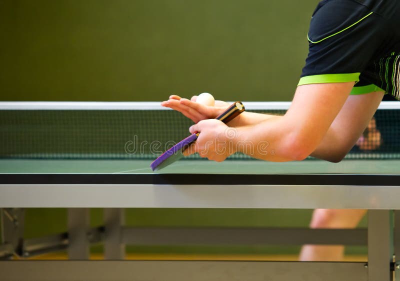 Table Tennis Player Serving Stock Image - Image of sport, pingpong ...