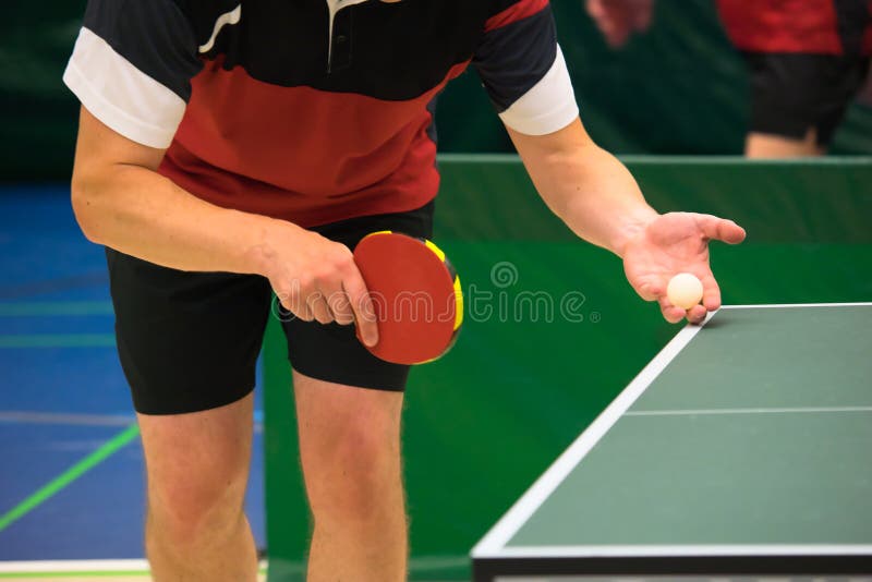 Table Tennis Player Serving Stock Image - Image of racket, equipment ...