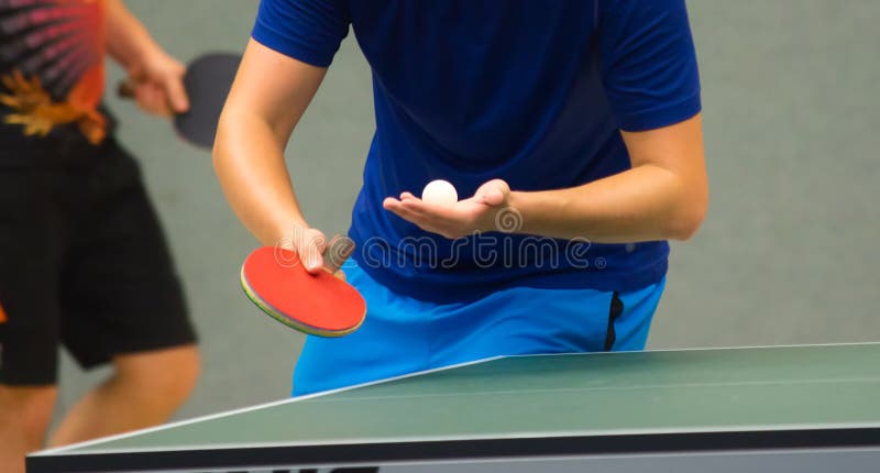 Table Tennis Player Serving Stock Photo - Image of closeup, challenge ...