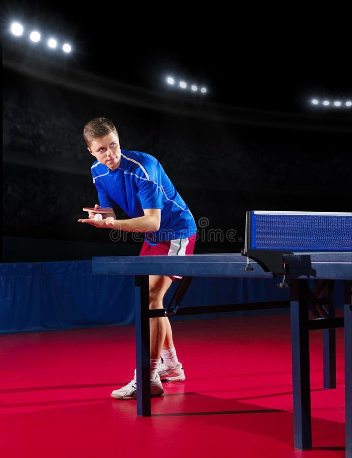 Table tennis player stock photo. Image of preparing, intently - 53273922