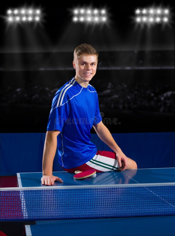 Table Tennis Player at Sports Hall Stock Image - Image of hall ...