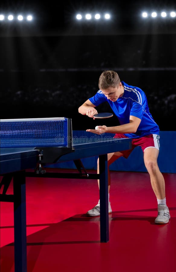 Table Tennis Player at Sports Hall Stock Image - Image of motion ...