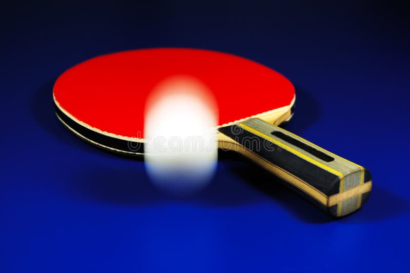 Table Tennis Racket and Ball Stock Photo - Image of leisure, jumping ...