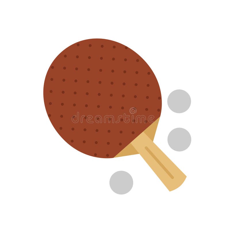 Table Tennis Racket with Ball Icon in Flat Style Isolated on White ...