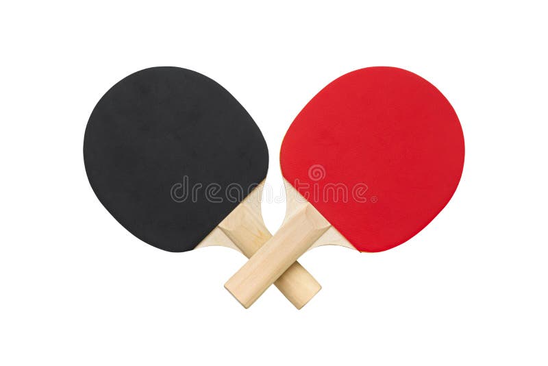 Table Tennis Racket are Crossed, with Inverted Rubber, Black and Red ...