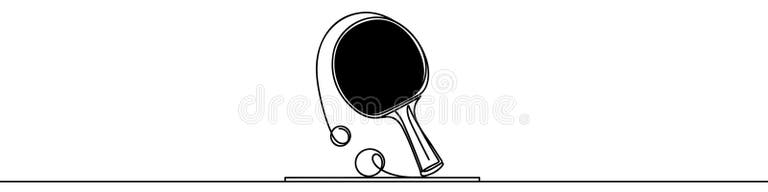 Table Tennis Racket Icon. Continuous One Line Drawing of Table Tennis ...