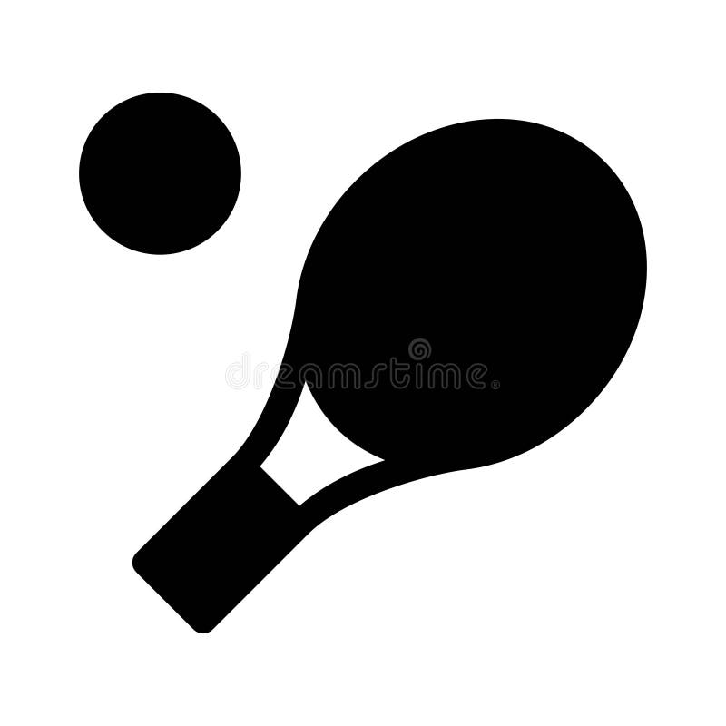 Table Tennis Racket Icon. Ping Pong Paddle and Ball Symbol Stock Vector ...