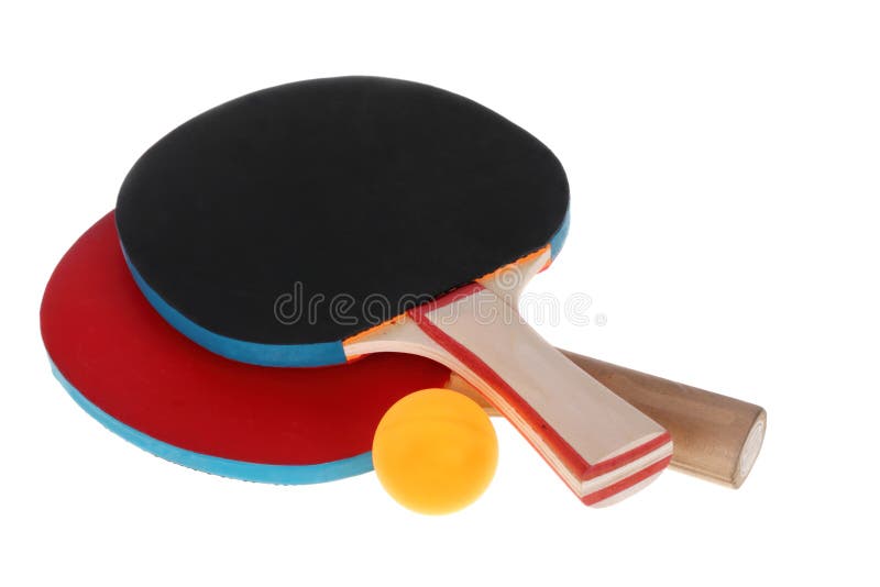Table Tennis Rackets and Ball Stock Image - Image of play, match: 28120449