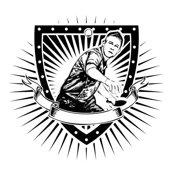Table tennis shield stock vector. Illustration of drawing - 52278235