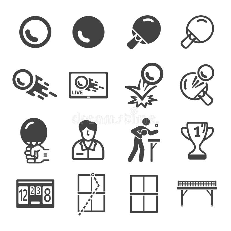 Table Tennis Sport and Recreation Icon Set Stock Vector - Illustration ...
