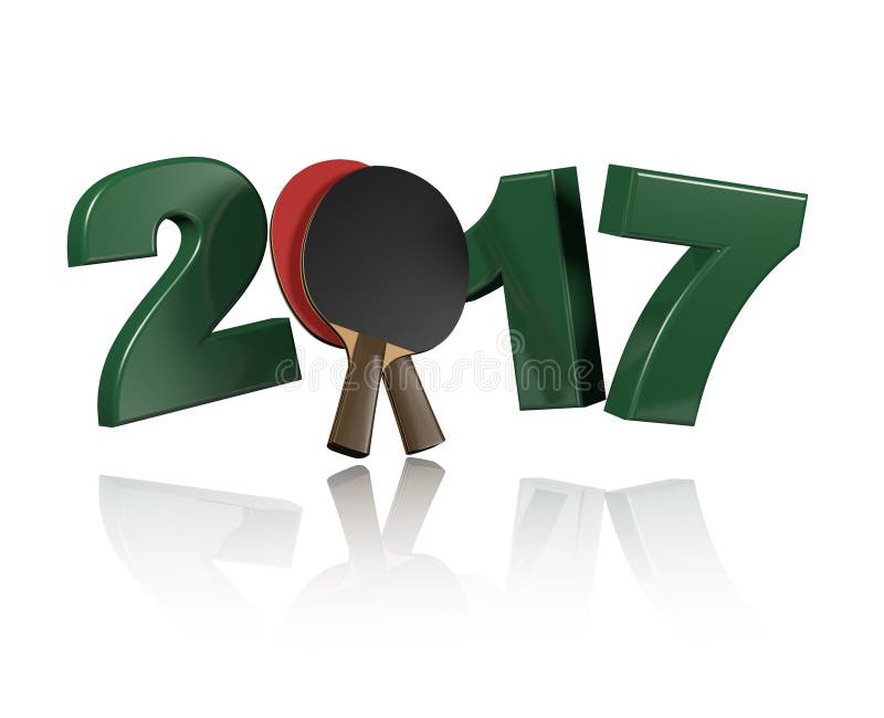 Table Tennis 2017 with a White Background Stock Illustration ...