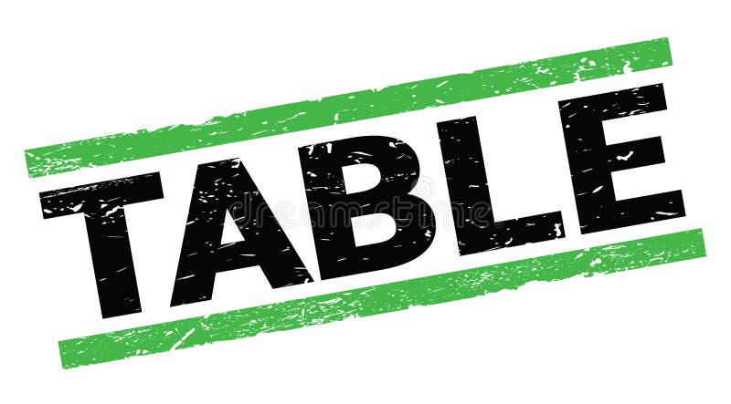 TABLE Text on Green Rectangle Stamp Sign Stock Illustration ...