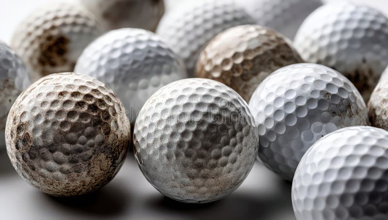 On a Table, There Exists a Stack of Perfectly Arranged White Golf Balls ...