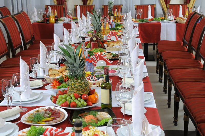 On a Table There is a Lot of Food. Stock Photo - Image of snack, plate ...