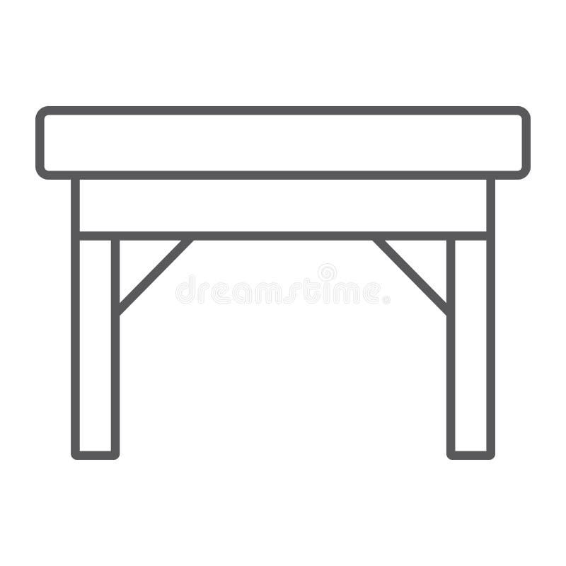 Desk Thin Line Icon, Furniture and Office, Table Sign, Vector Graphics ... Desk Thin Line Icon, Furniture and Office, Table Sign, Vector Graphics ...