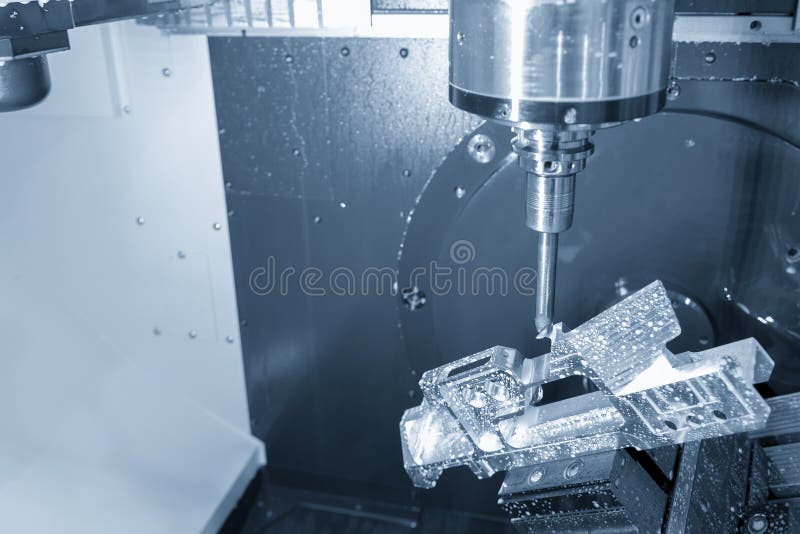 The Table Tilt Type 5 Axis CNC Milling Machine Stock Photo - Image of ...
