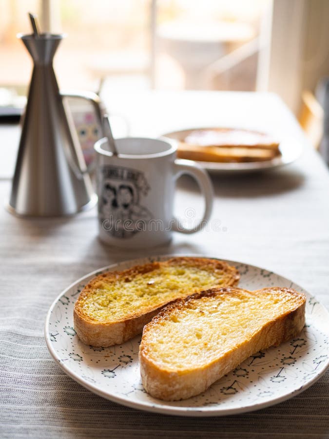 Table with Toasts and Coffee Stock Photo - Image of comfort, yummy ...