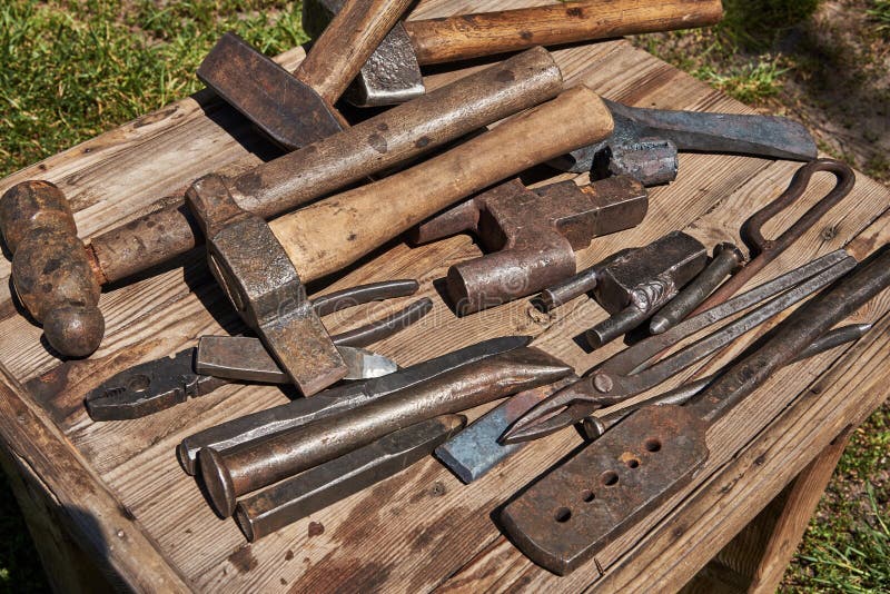 On the Table are Tools for the Blacksmith Stock Photo - Image of smith ...