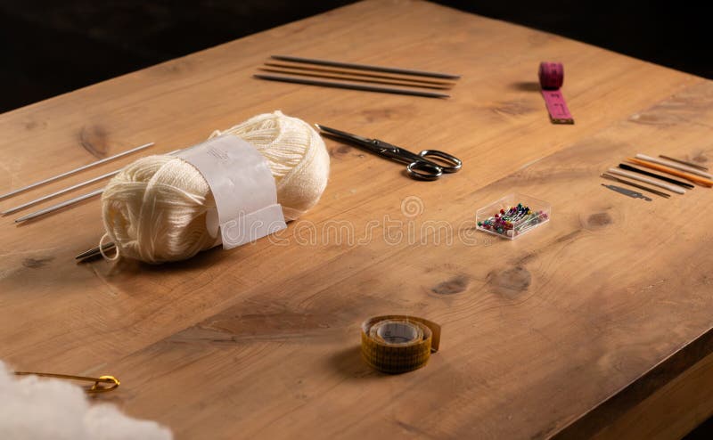 Table with Tools and Materials for Weaving Stock Image - Image of shade ...