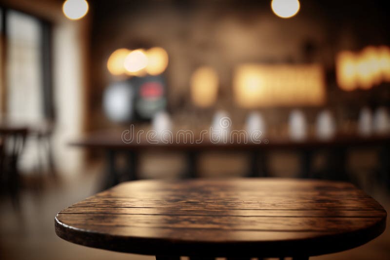 Table Top Counter of Coffee Cafe or Restaurant Copy Space for Display ...