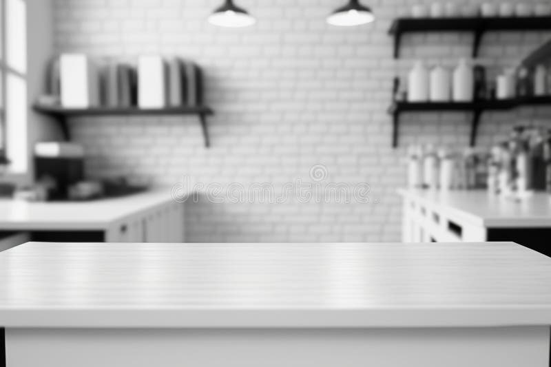 Table Top Counter of Coffee Cafe or Restaurant Copy Space for Display ...