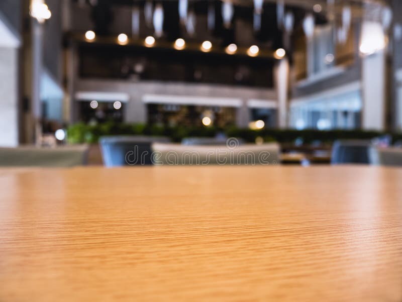 Table Top Counter Restaurant Cafe Blur Interior with Table Seats Stock ...