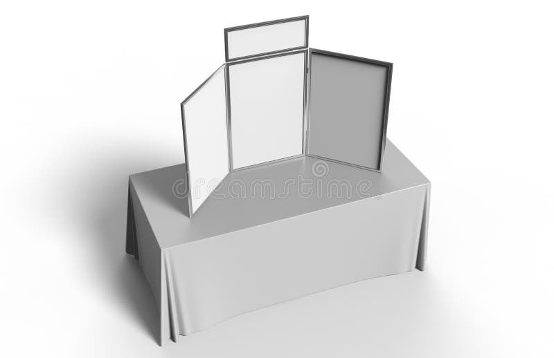 Table Top Folding Display Board for Trade Show. 3d Render Illustration ...