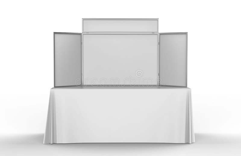 Table Top Folding Display Board for Trade Show. 3d Render Illustration ...